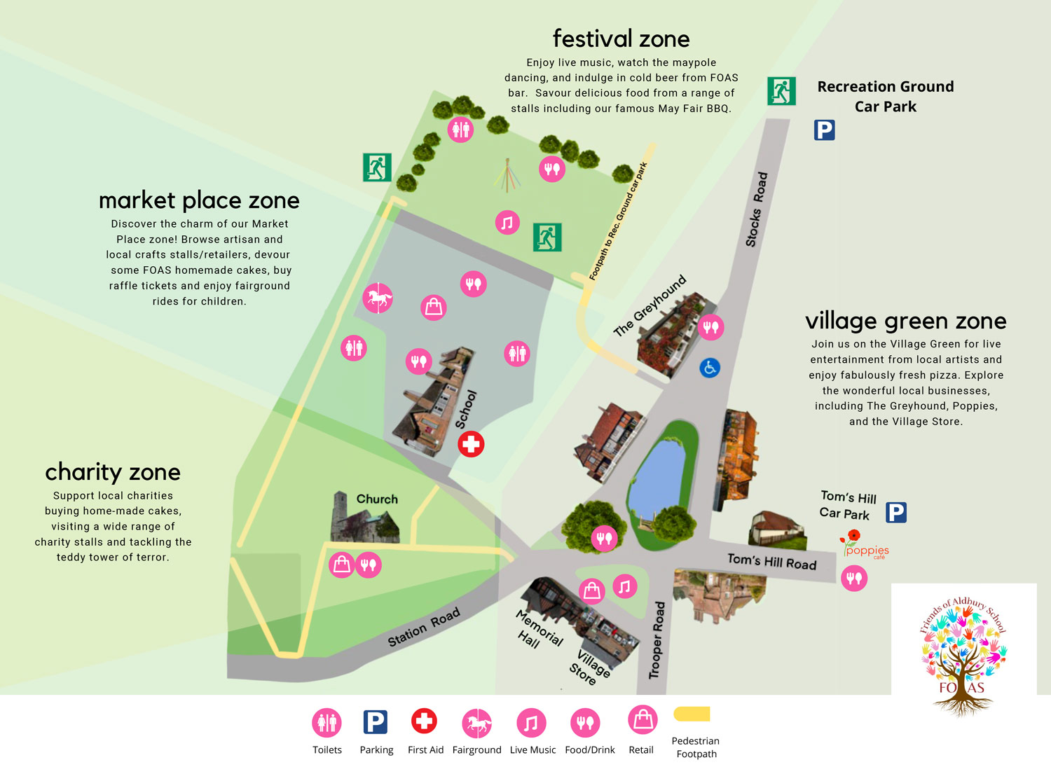 Map - Aldbury May Fair - Bank Holiday Monday, 6th May 2024